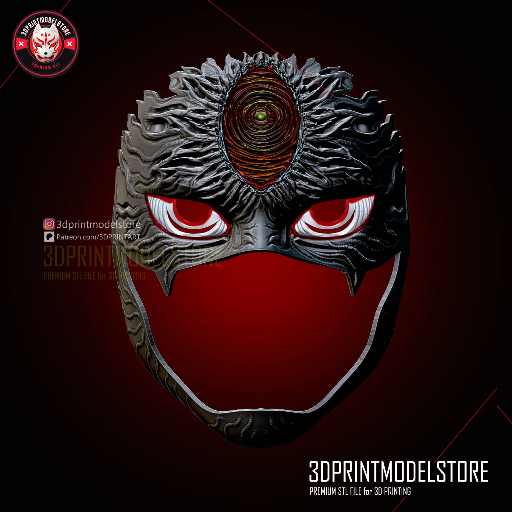 Cosplay STL Download - Evil Eye Dandadan Cosplay Mask - Anime Props ...