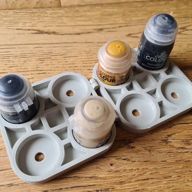 Print in place 8 folding Citadel Paint Pot Holder