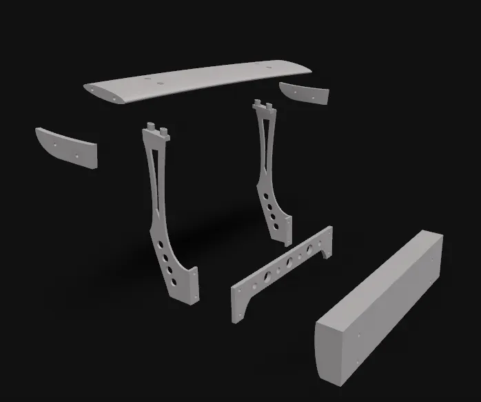 3D Printer Files | 3MF File | RC 1:10 DRIFT CAR REAR SUICIDE SPOILER GT ...