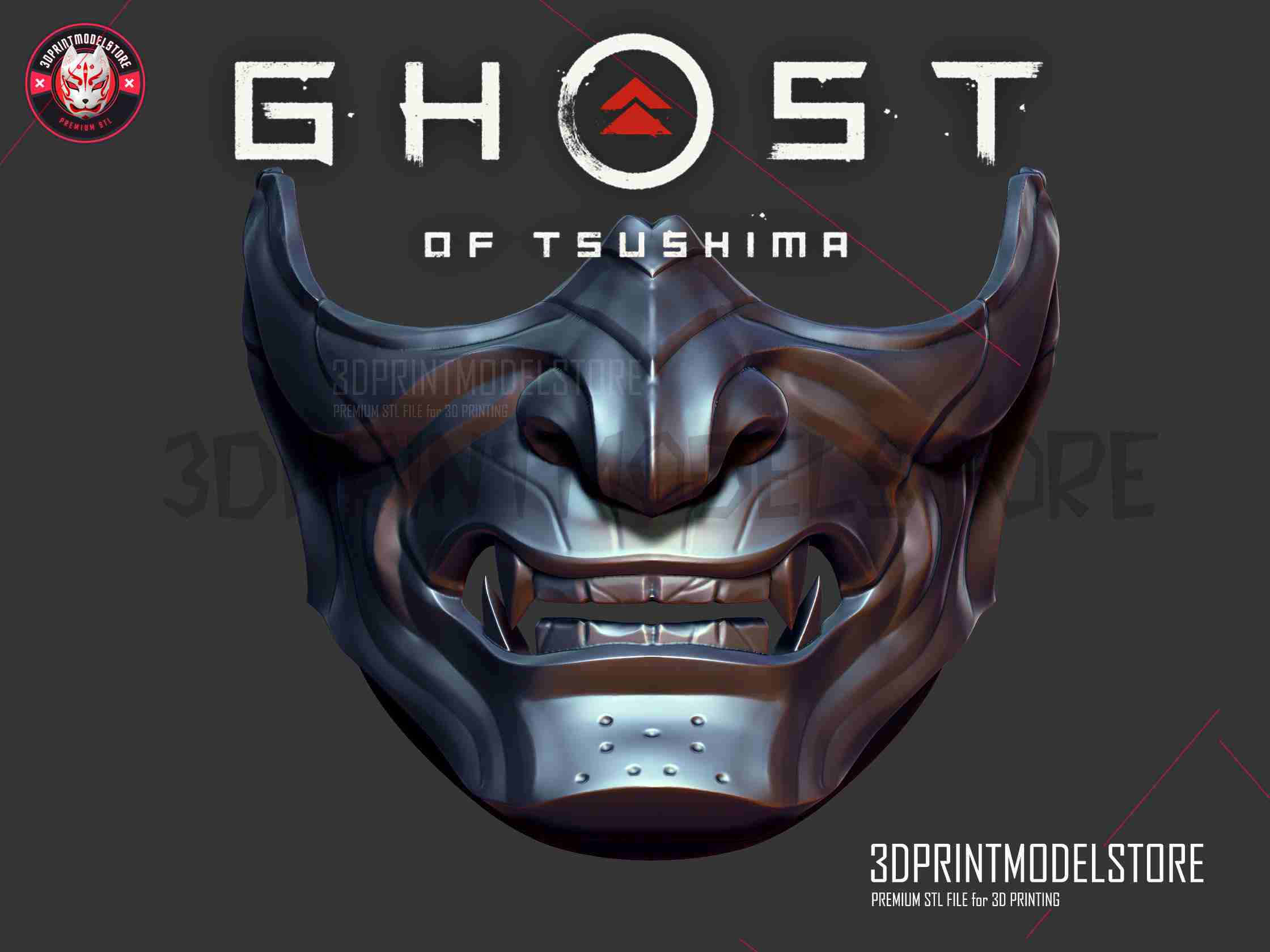 Ghost of Tsushima Mask - Japanese Kitsune Ghost Mask | 3D models ...