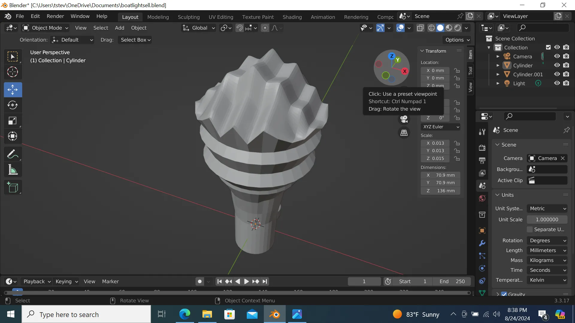 boat navigation light. pole mount light. | 3D models download ...