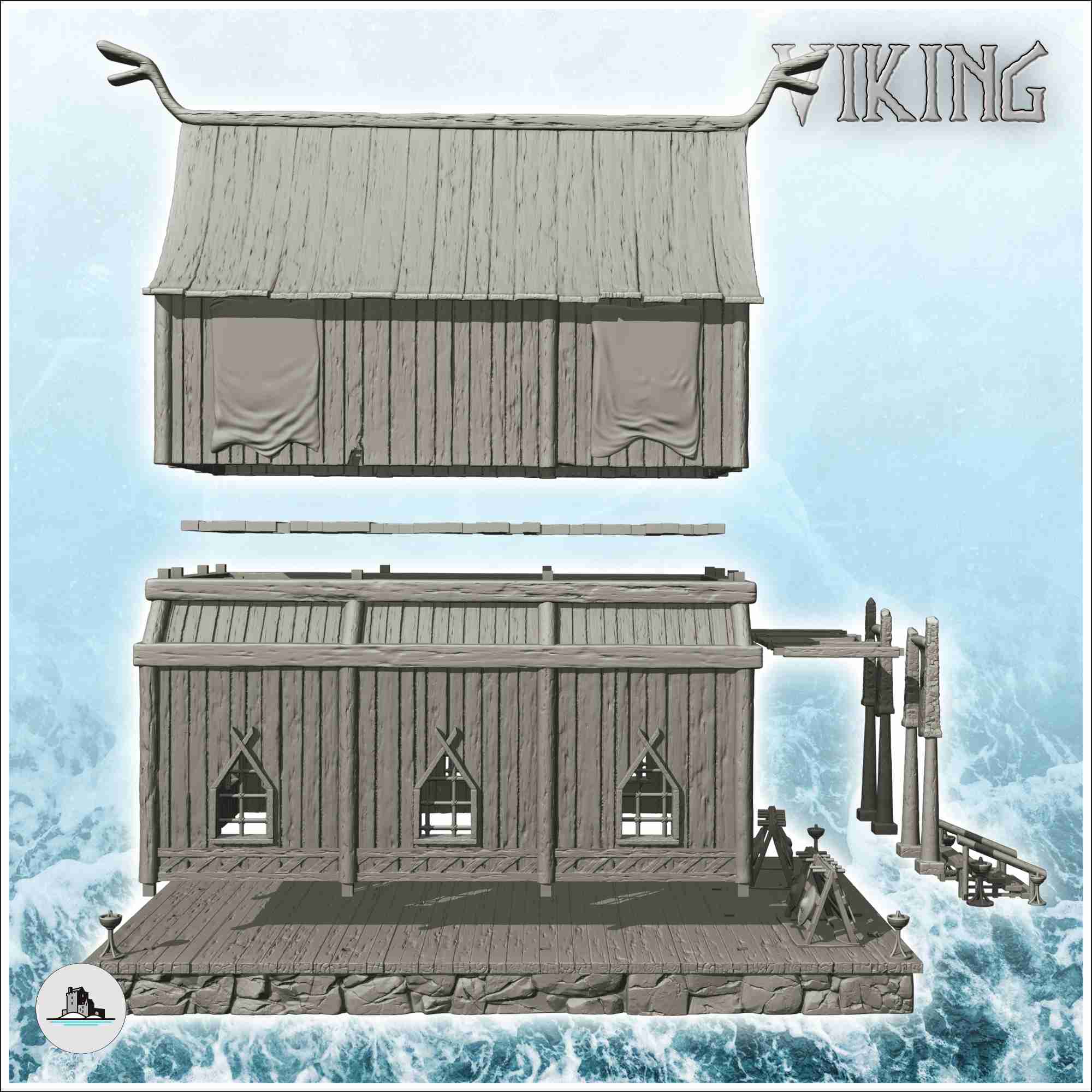 Viking armory with stone platform and columns (3) - scenery | 3D models ...