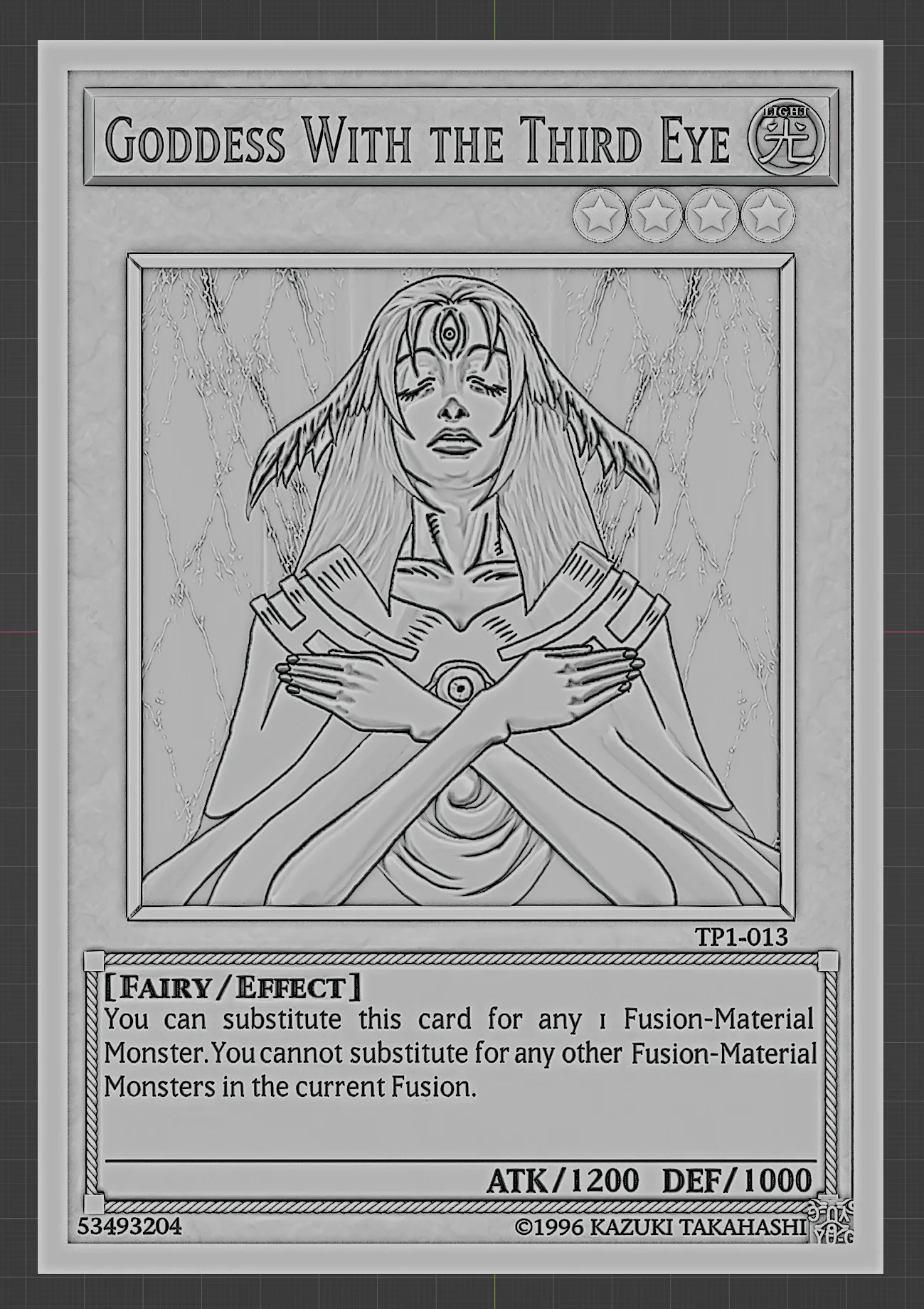 Other STL Download - Goddess with the Third Eye - yu-gi-oh!by Wsonuchiha3D