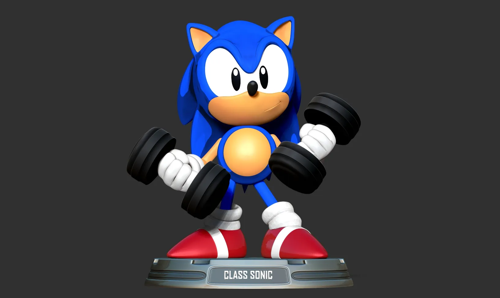 Other STL Download - Classic Sonic is lifting weightsby nlsinh