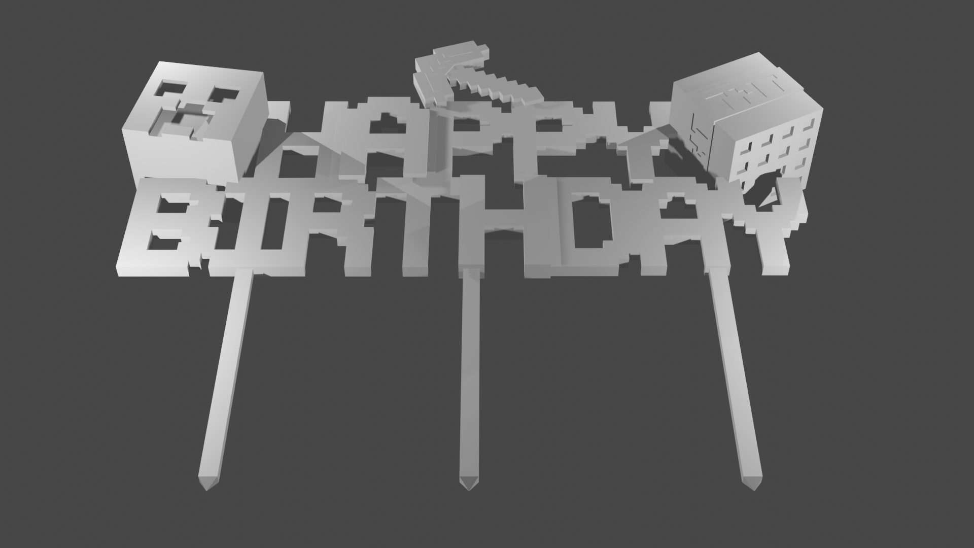 Minecraft birthday cake topper | 3D models download | Creality Cloud