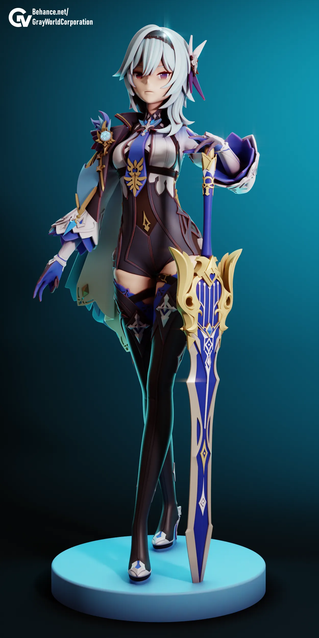 Characters & Creatures STL Download - Eula | Genshin Impactby Gray World Corporation