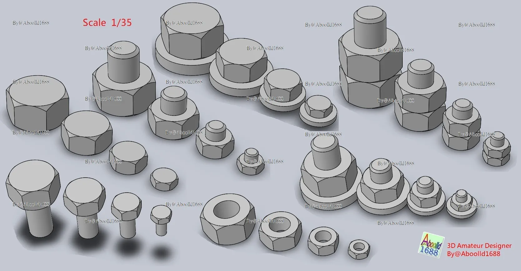 Vehicles & Machinery STL Download - Nuts and Bolts Series.(STL-35)by ...