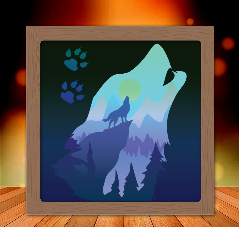 Wolf shadow box | 3D models download | Creality Cloud