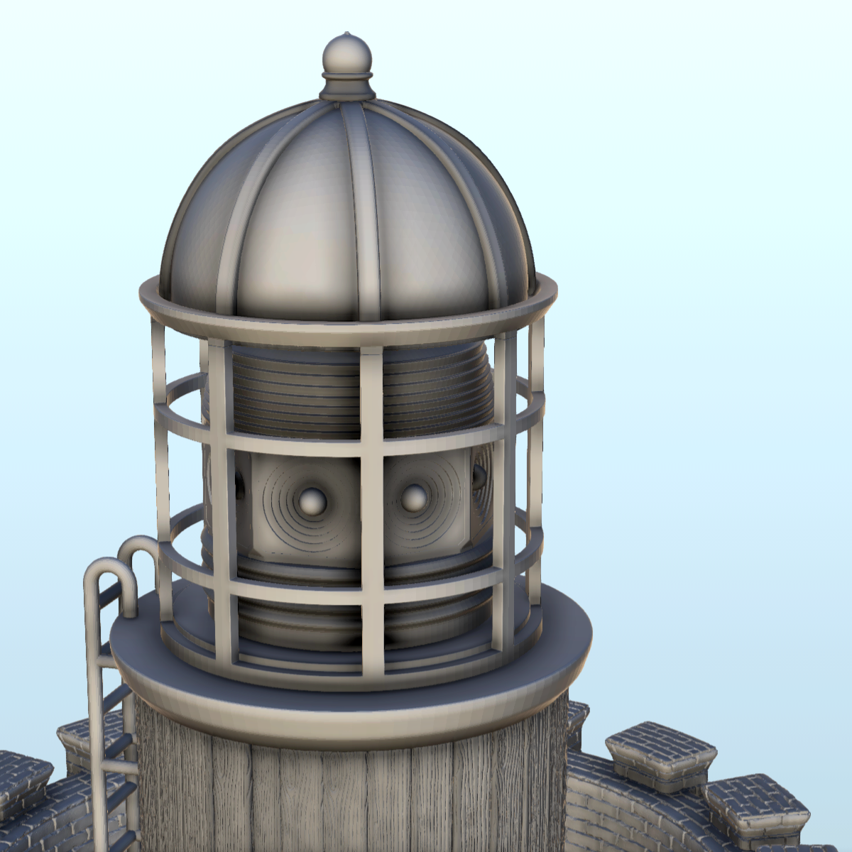 Stone lighthouse on rocky promontory with access stairs (3) | 3D models ...