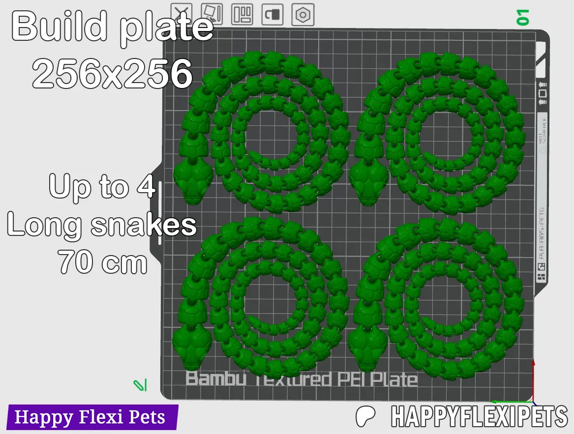 Long and thin flexi snakes | 3D models download | Creality Cloud