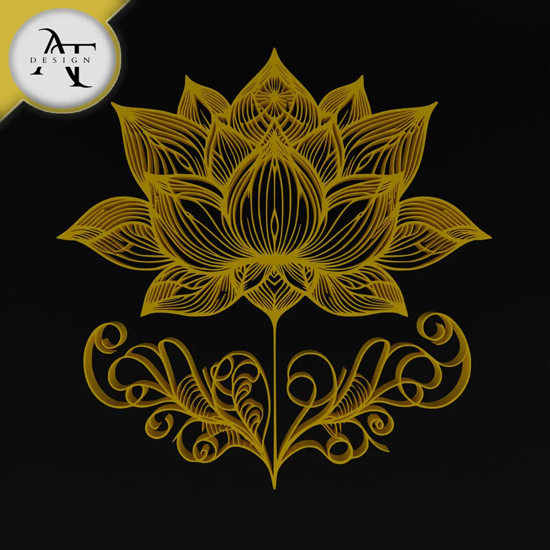 Home Decorations & Ornaments STL Download - Lotus - Geometric - 2D Wall ...