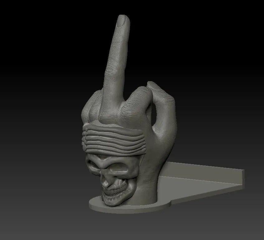 Other STL Download - caribbean skull middle finger phone holderby ...