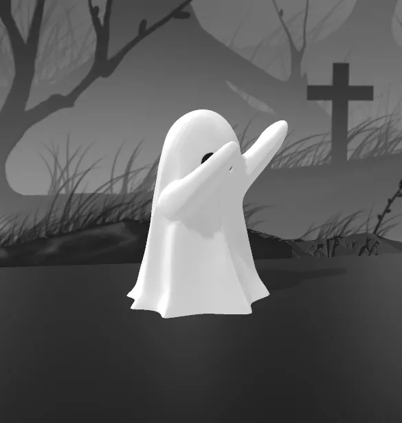 Characters & Creatures STL Download - Dab Ghost support freeby Mr3DBeast