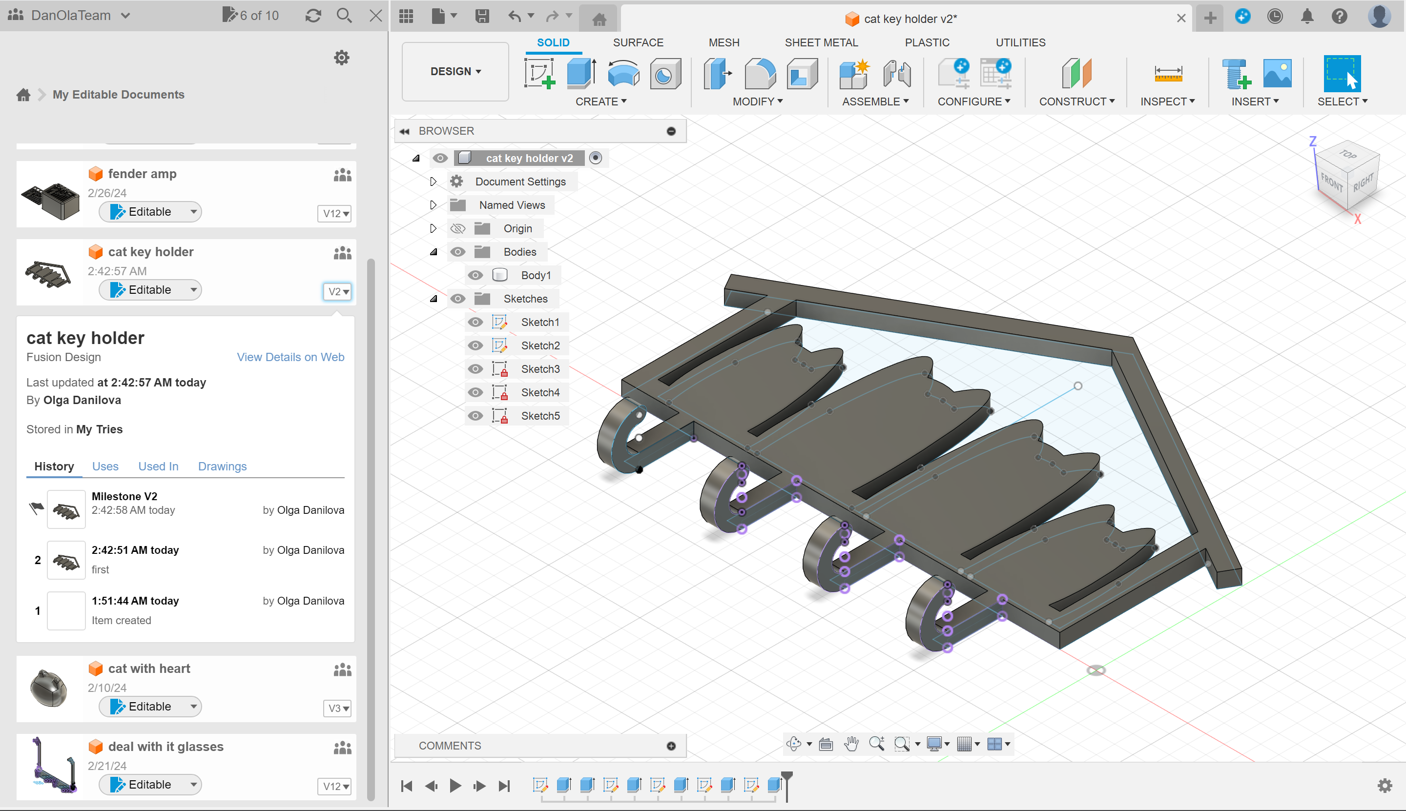 Cat key holder with 4 hooks | 3D models download | Creality Cloud
