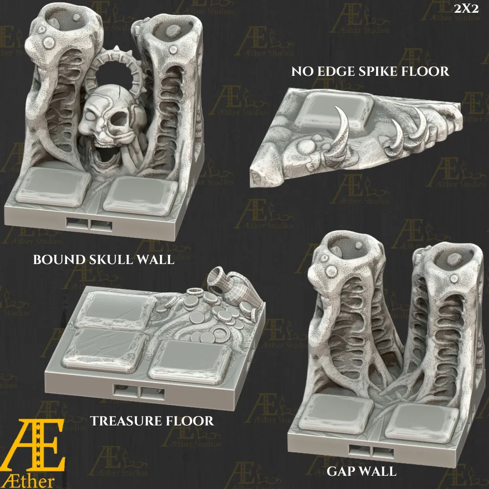 Miniature Games & Accessories STL Download - AEHELL01 – Flesh Made Dungeonby Aether Studios