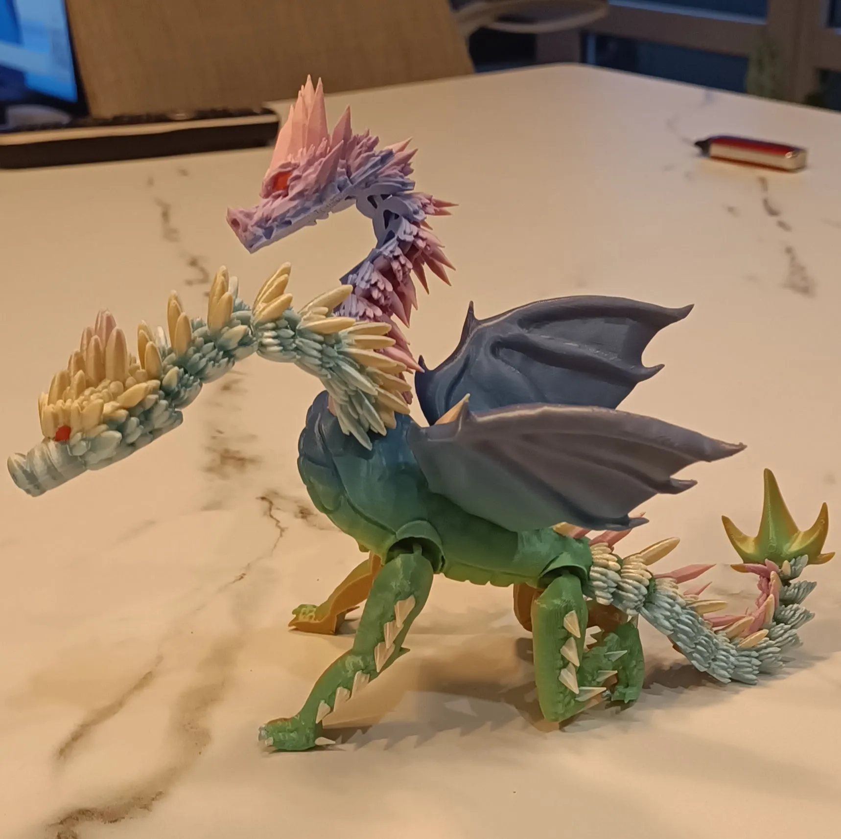 3D Printer Files | 3MF File | Realistic articulated 2-headed dragon | Creality Cloud