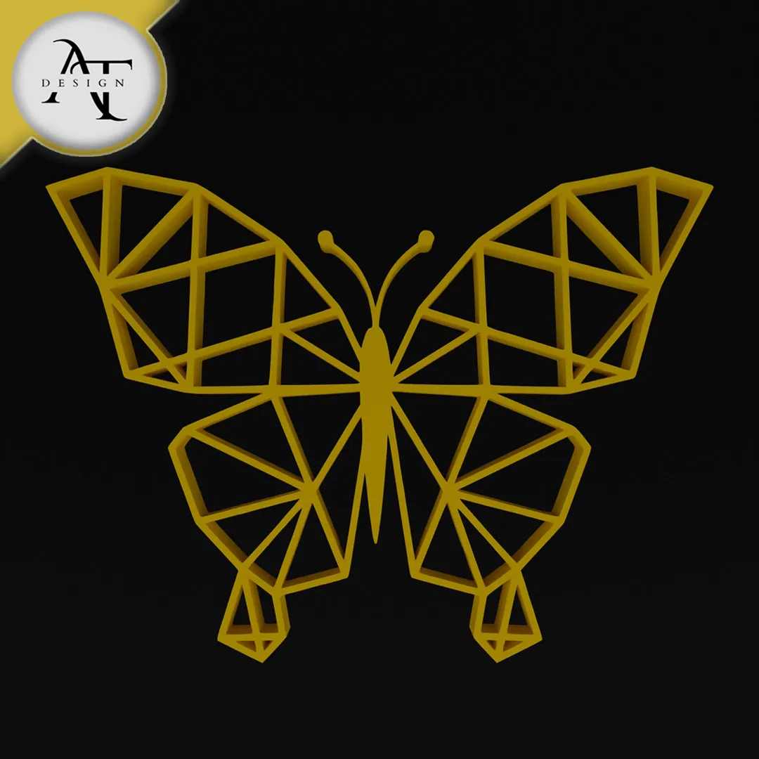 Digital Art STL Download - Butterfly - Geometric - 2D Wall Art Decorby ...