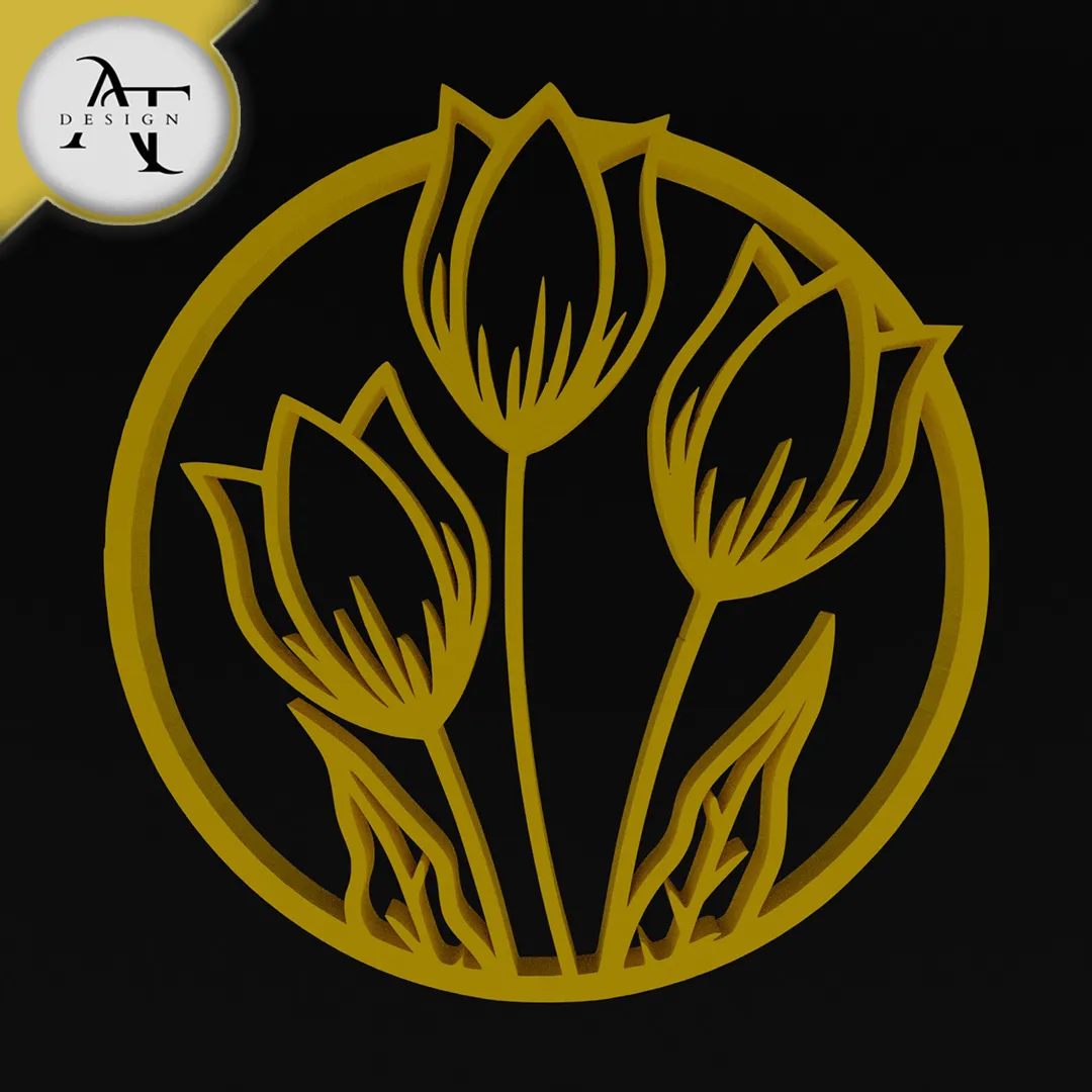 Home Decorations & Ornaments STL Download - Tulips - Silhouette - 2D ...