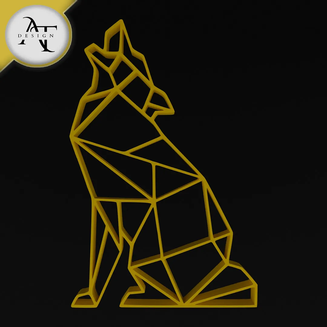 Digital Art STL Download - Wolf - Geometric - 2D Wall Art Decorby AT Design