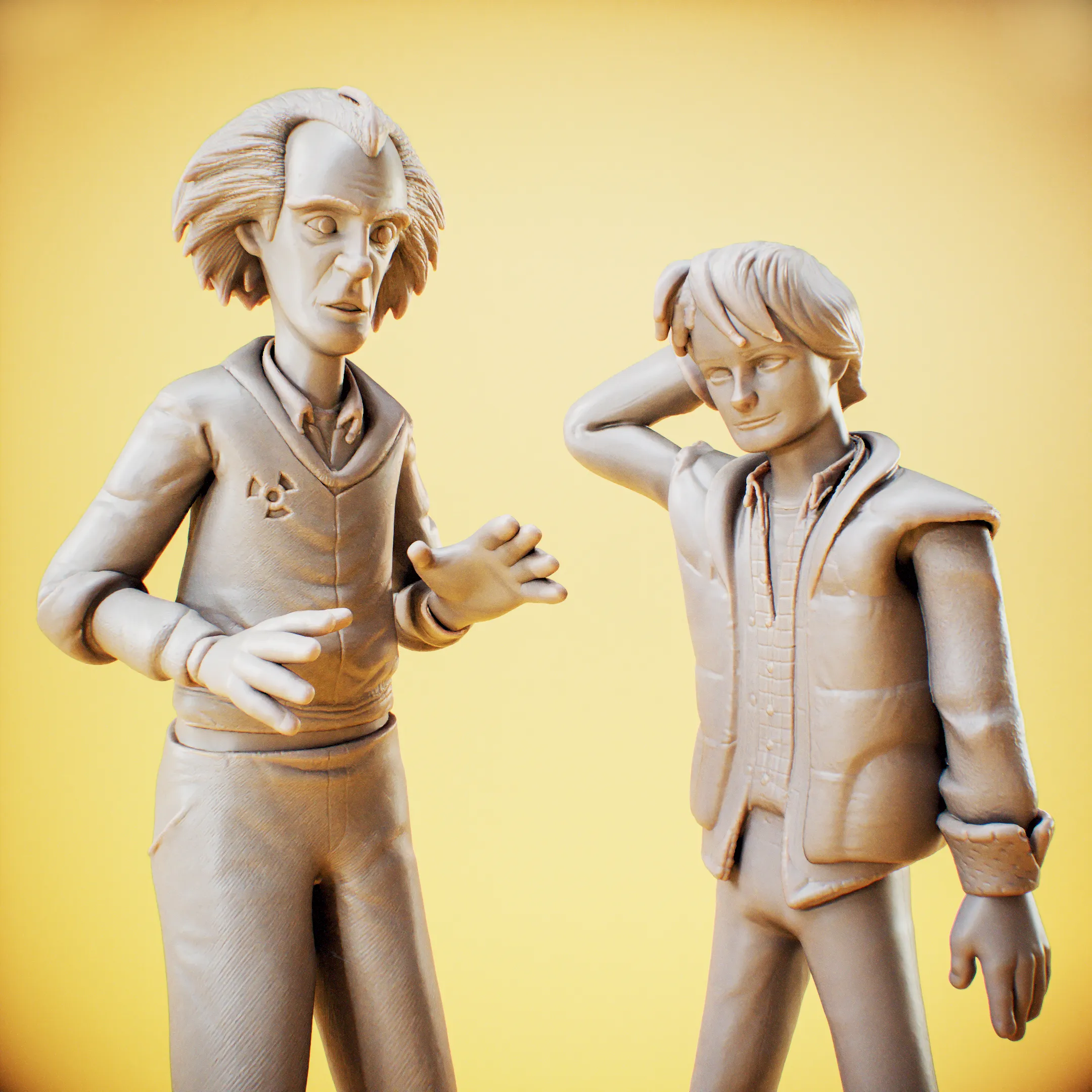 Characters & Creatures STL Download - Back to the future Marty and Doc video game Fan Artby ...
