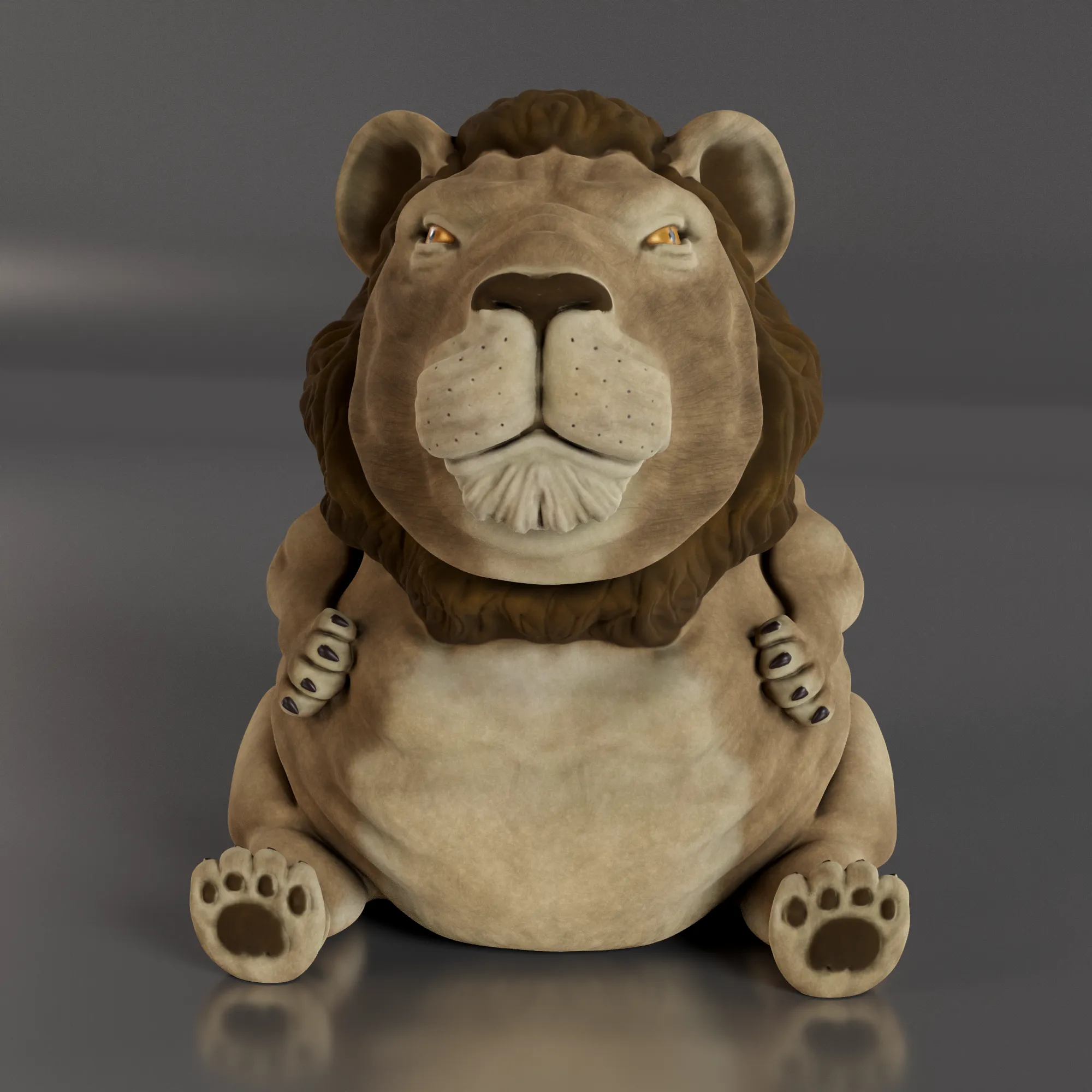 Characters & Creatures STL Download - OVERWEIGHT LIONby MirDraft