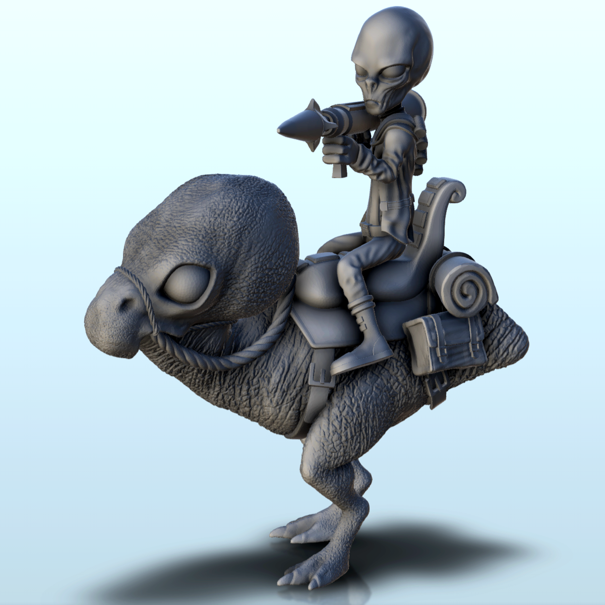 Alien with rocket mounted on two-legged animal (20) (+ pre-s | 3D ...