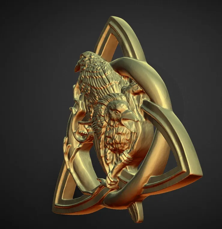Sculptures & Artworks STL Download - Norse Rune raven carving ...