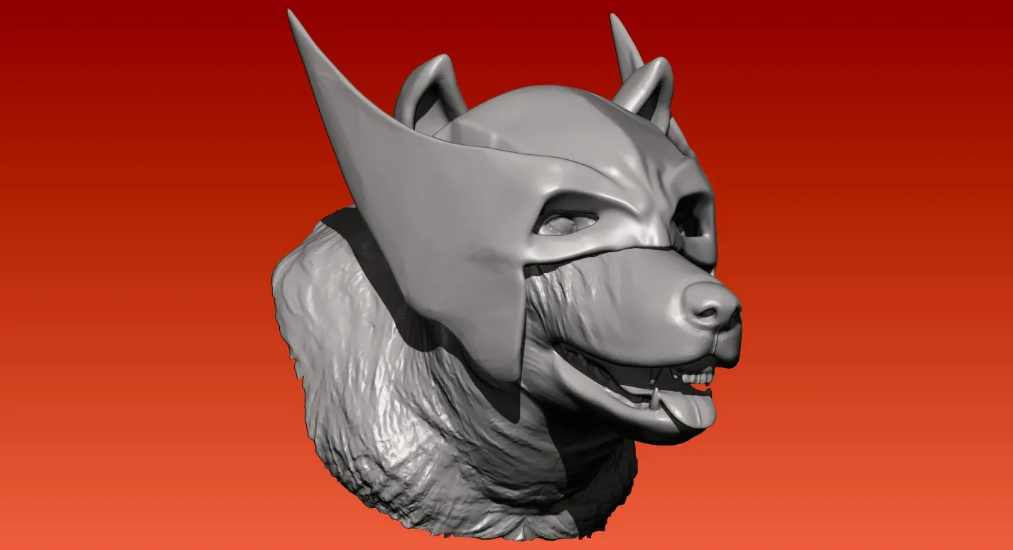 Characters & Creatures STL Download - Werewolf Mask For Pets statue ...