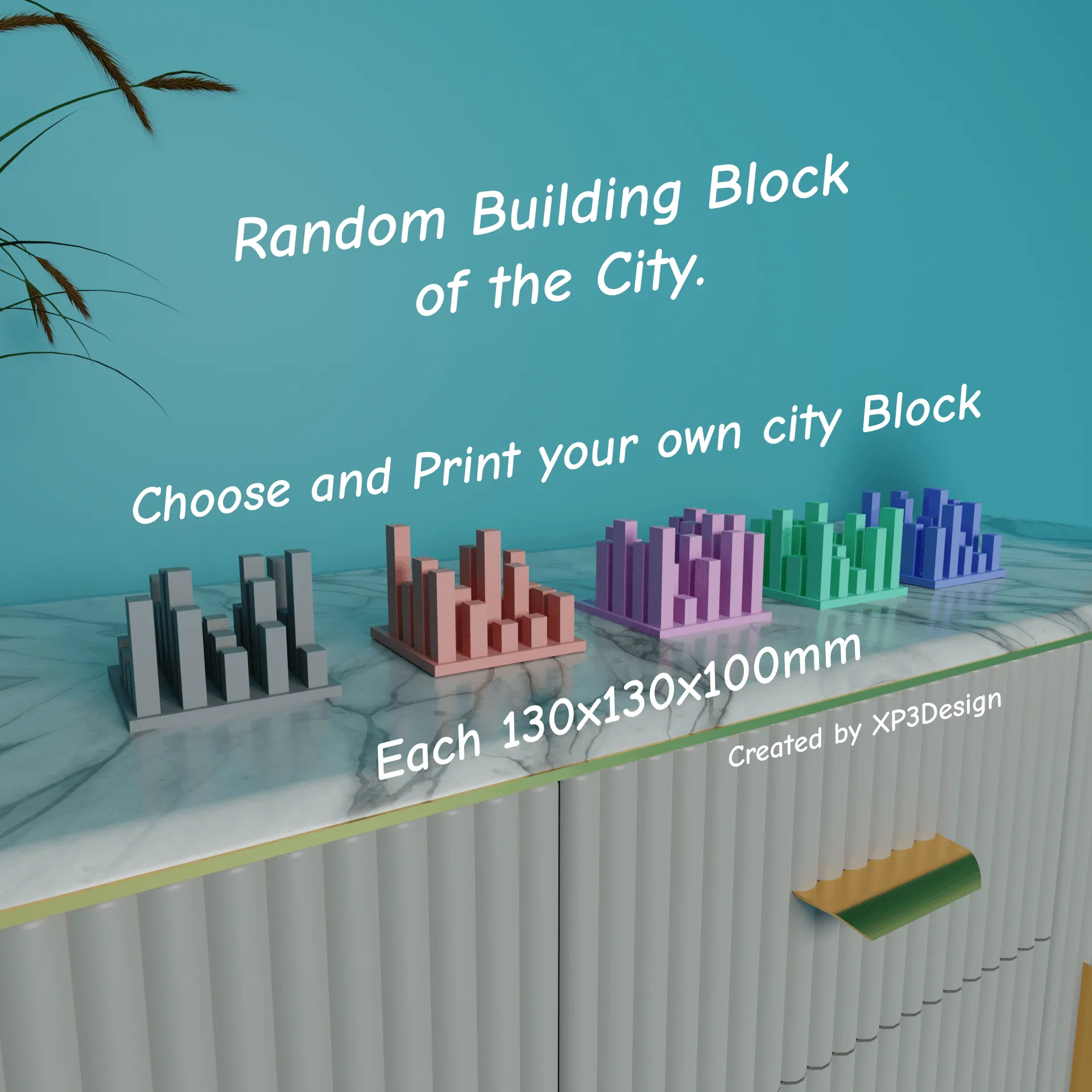 Home Decorations & OrnamentsSTL 다운로드 -Desk decoration city block ...