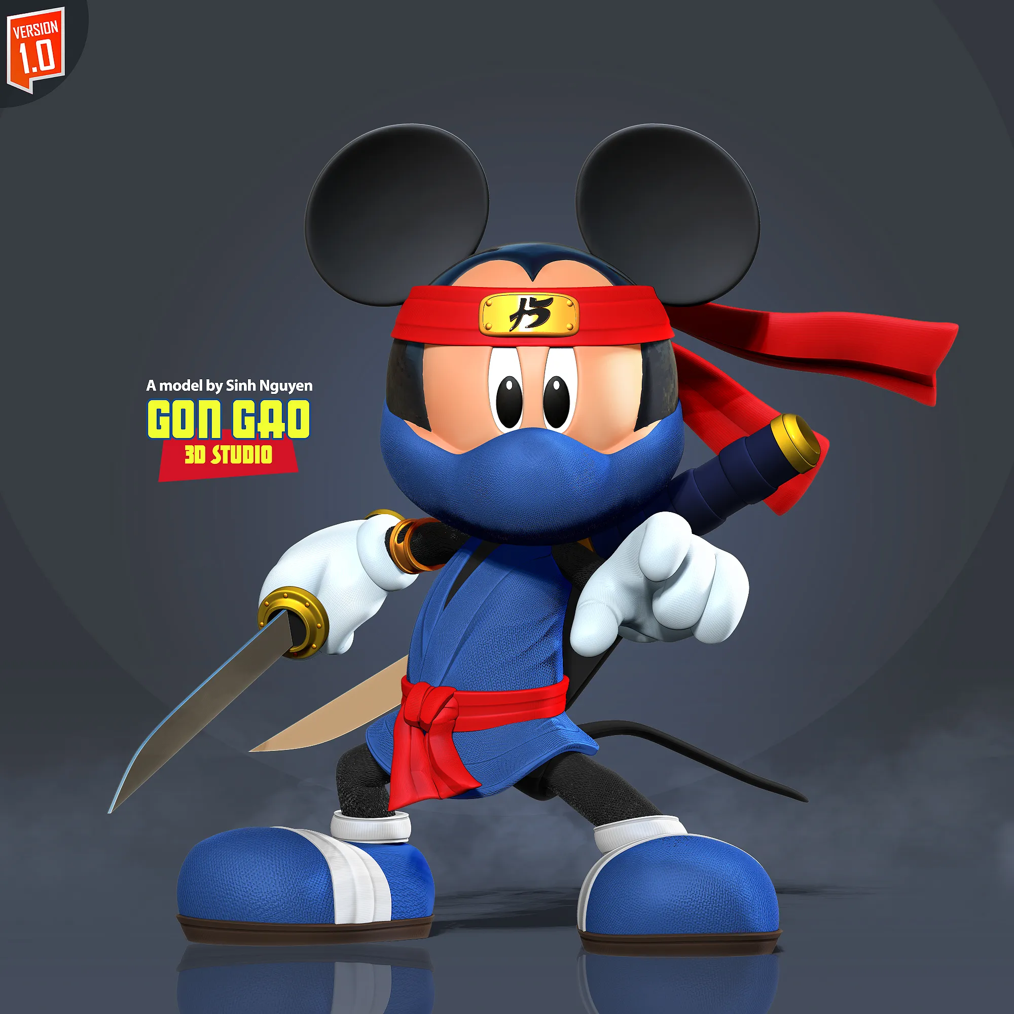 Characters & Creatures STL Download - Assassin Mickey Mouseby nlsinh