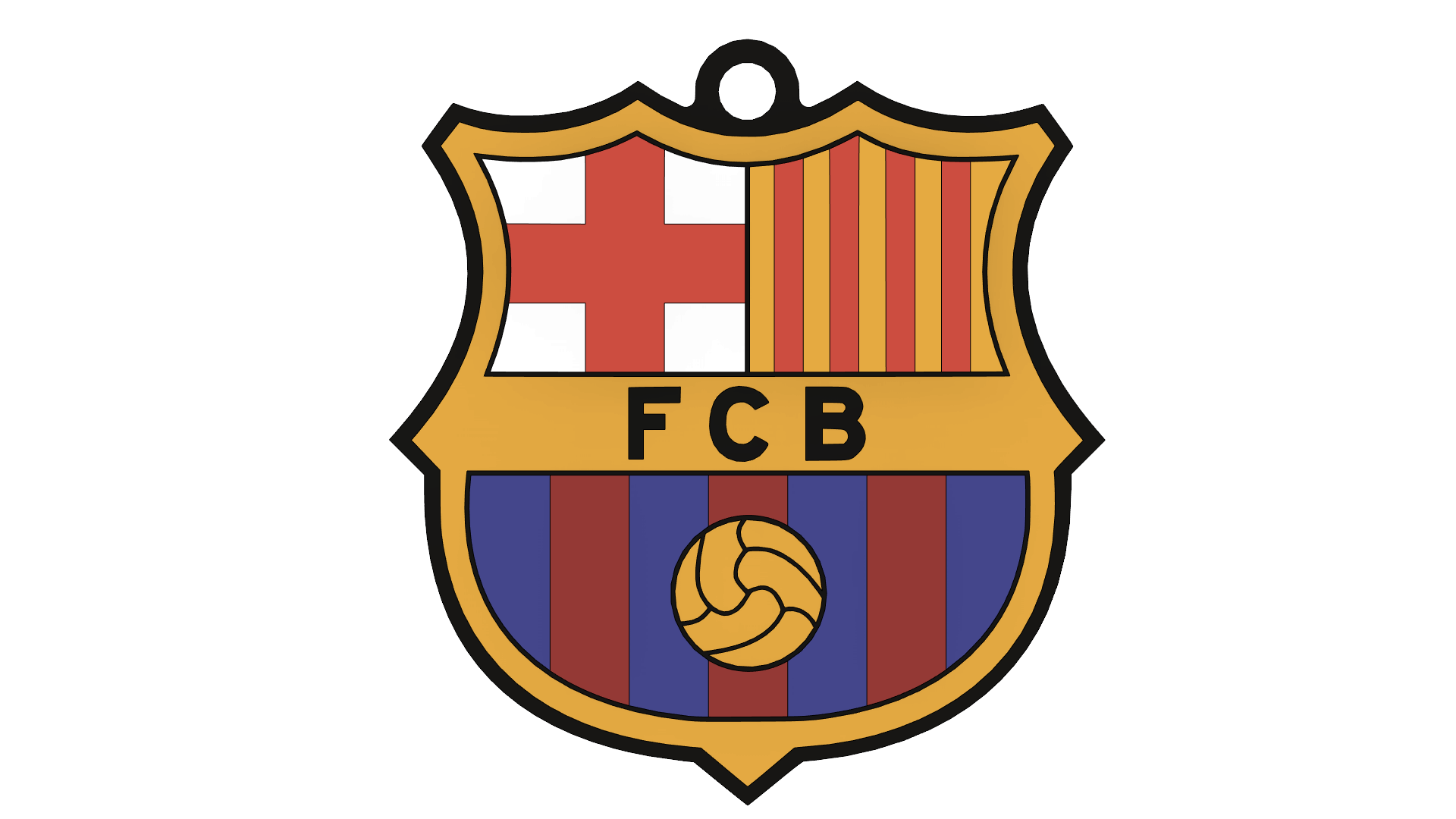 BARCA (BARCELONA) 3D LOGO BY OK (COLOR PRINTABLE) | 3D models download ...