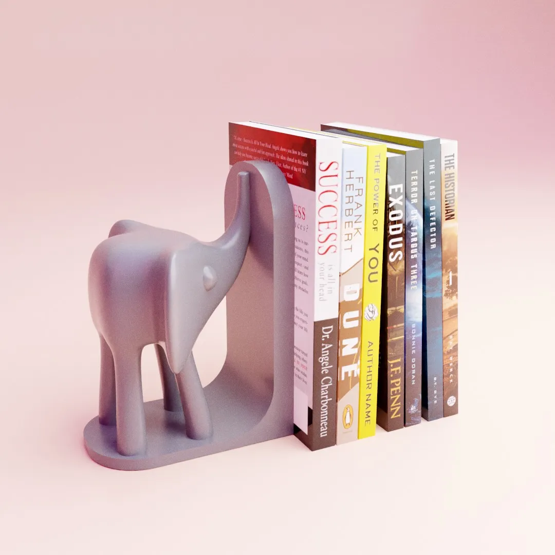 3D Printer Files | 3MF File | beautiful elephant bookend for home ...
