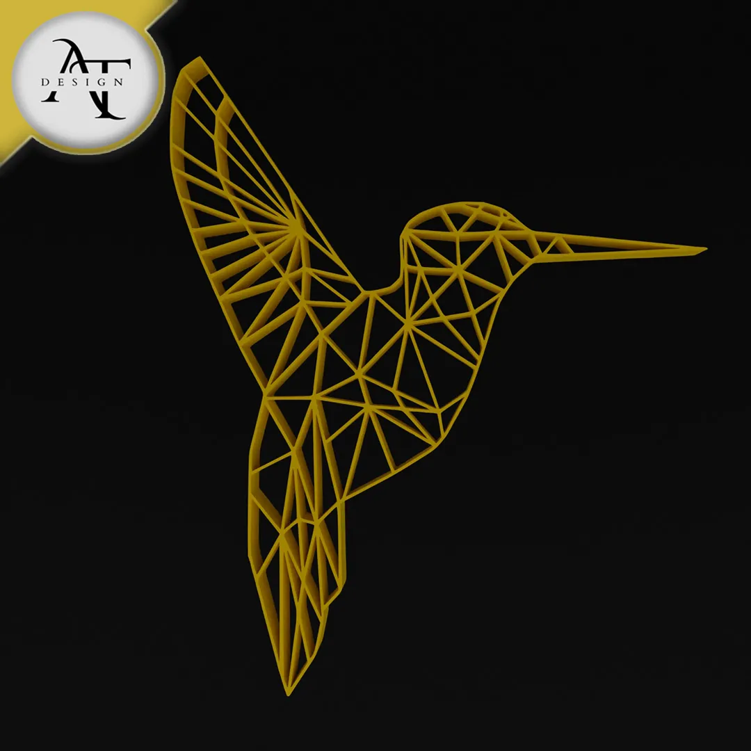 Digital Art STL Download - Hummingbirds - Geometric - 2D Wall Art ...
