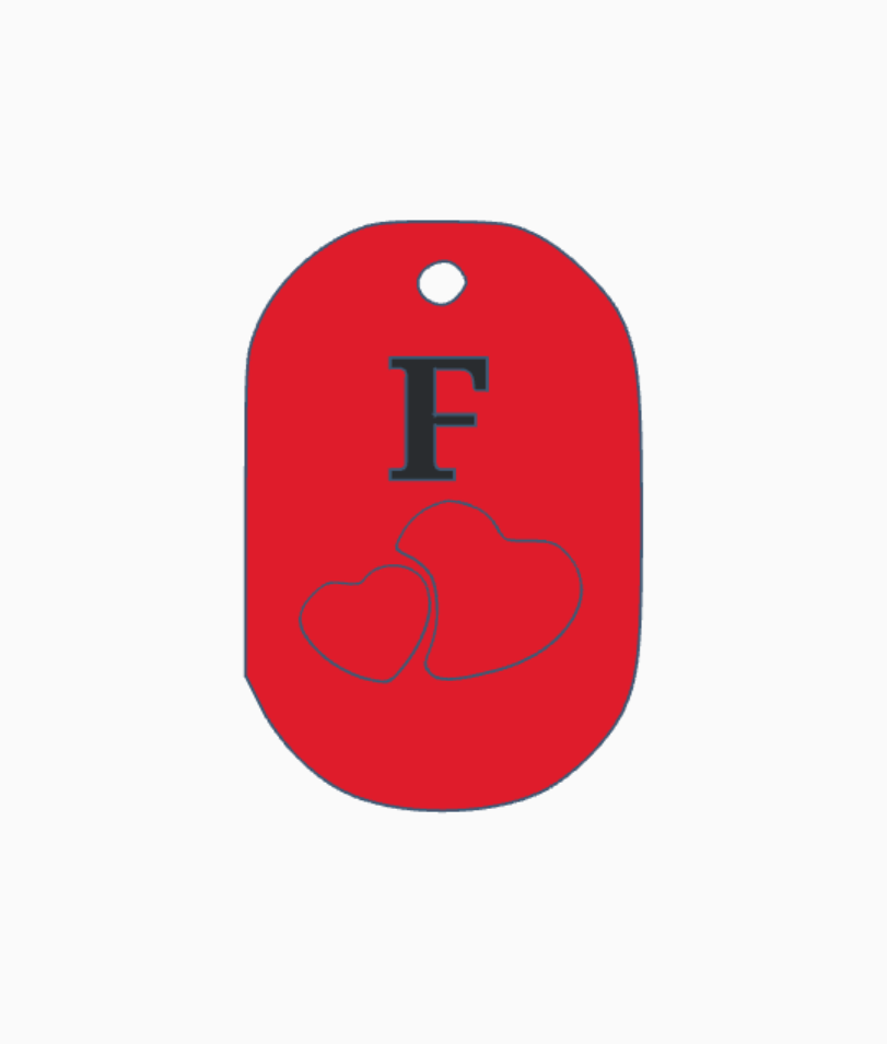 Valentine Keychain - F | 3D models download | Creality Cloud