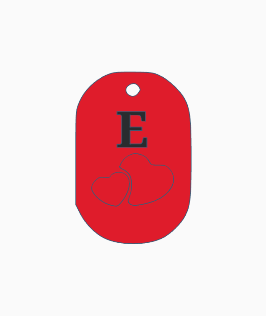 Valentine Keychain - E | 3D models download | Creality Cloud