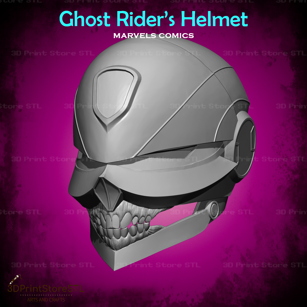 Ghost Rider Helmet Cosplay Marvels Midnight Suns - STL File | 3D models ...