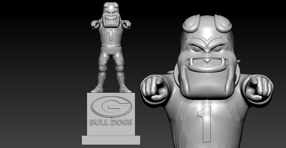 GEORGIA BULLDOGS FOOTBALL MASCOT STATUE - 3D PRINT | 3D models download ...