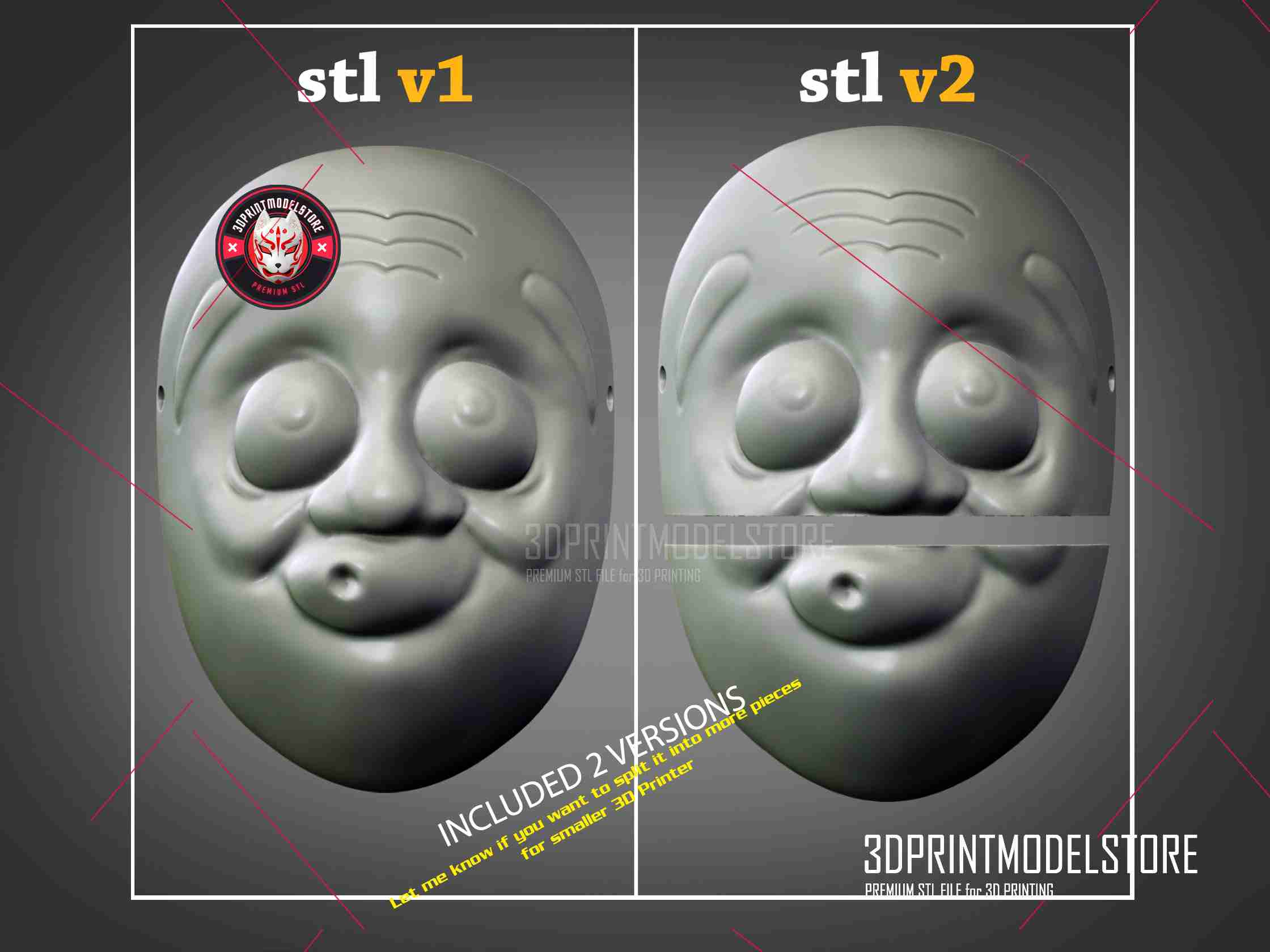 Death Note L Cosplay Mask - Japanese Kitsune | 3D models download ...