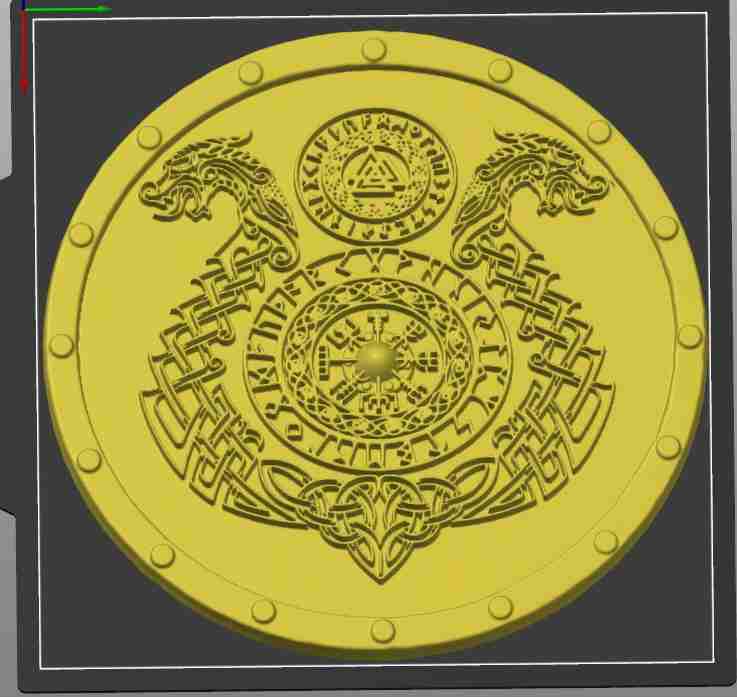 Norse Runes Dragon Boat Viking shield | 3D models download | Creality Cloud