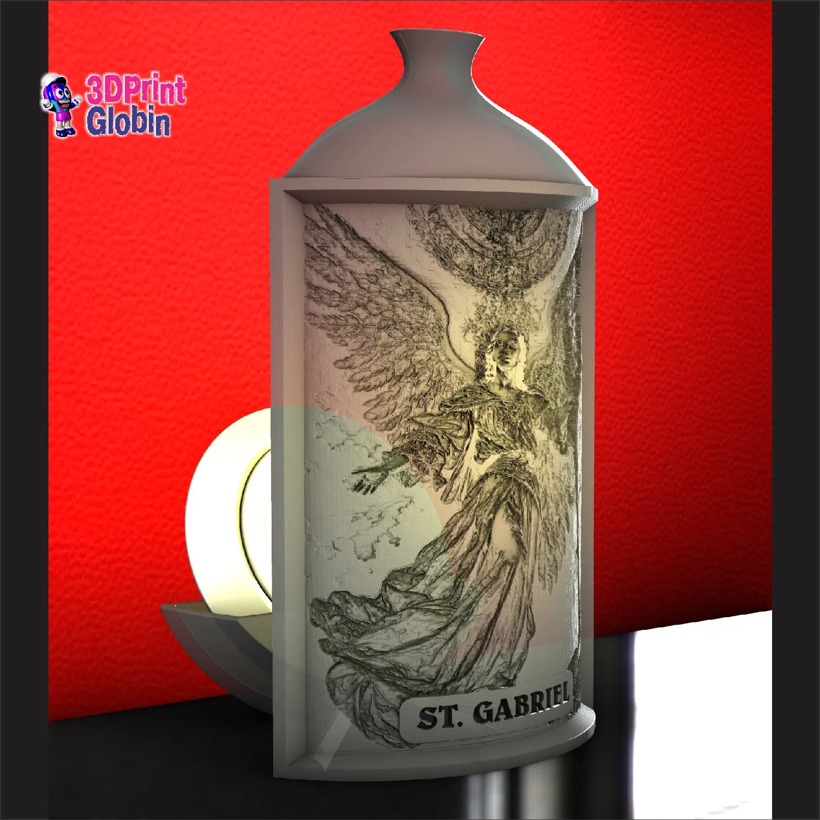 Lighting & Lamps STL Download - Arcángel Gabriel - Luz Nocturna ...