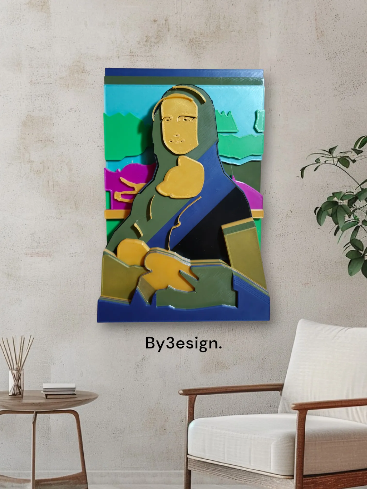Digital Art STL Download - Mona Lisa v2by 3esign
