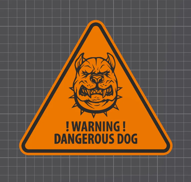 3D Printer Files | 3MF File | WARNING DANGEROUS DOG | Creality Cloud