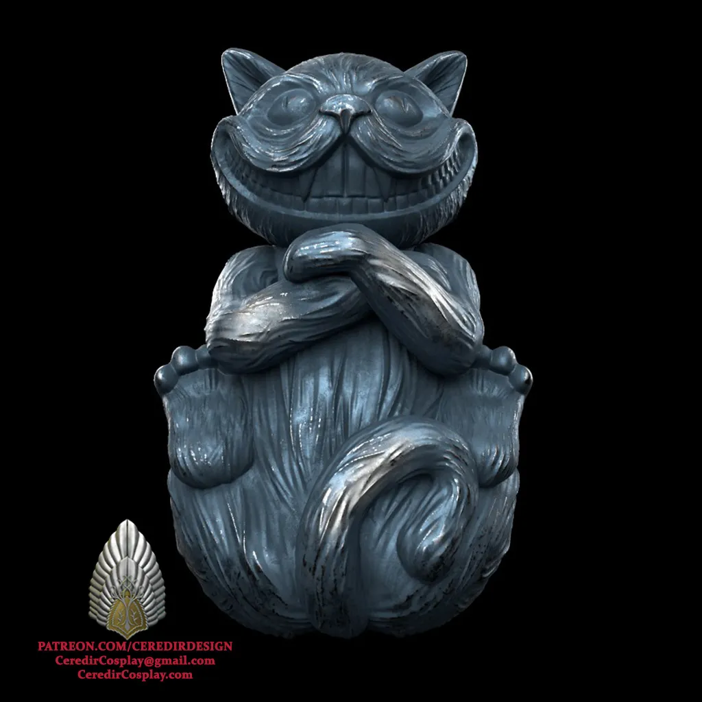 Characters & Creatures STL Download - Cheshire Cat Garden Statue 3D ...