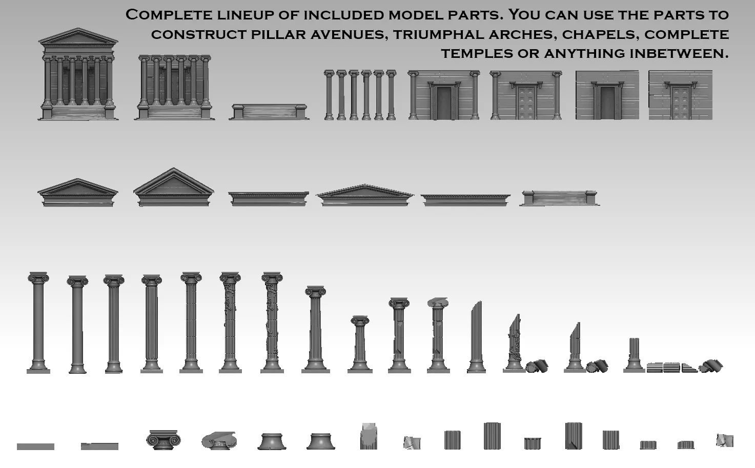 Props & Terrain STL Download - Roman Temple Builderby user2392712116
