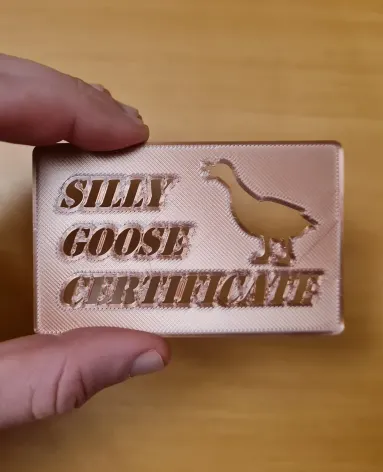 Game Props STL Download - Silly Goose Certificateby leafy_88