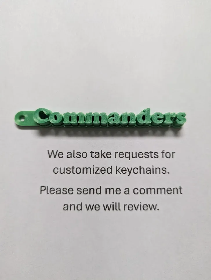 Jewelry & Accessories STL Download - Washington Commanders Keychainby ...