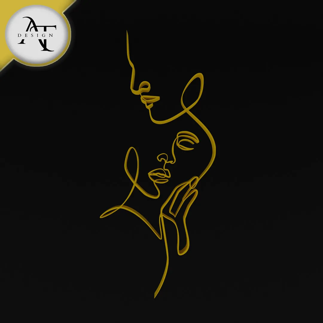 Other STL Download - Eternal Embrace - Love - Line Art - 2D Wall Art ...