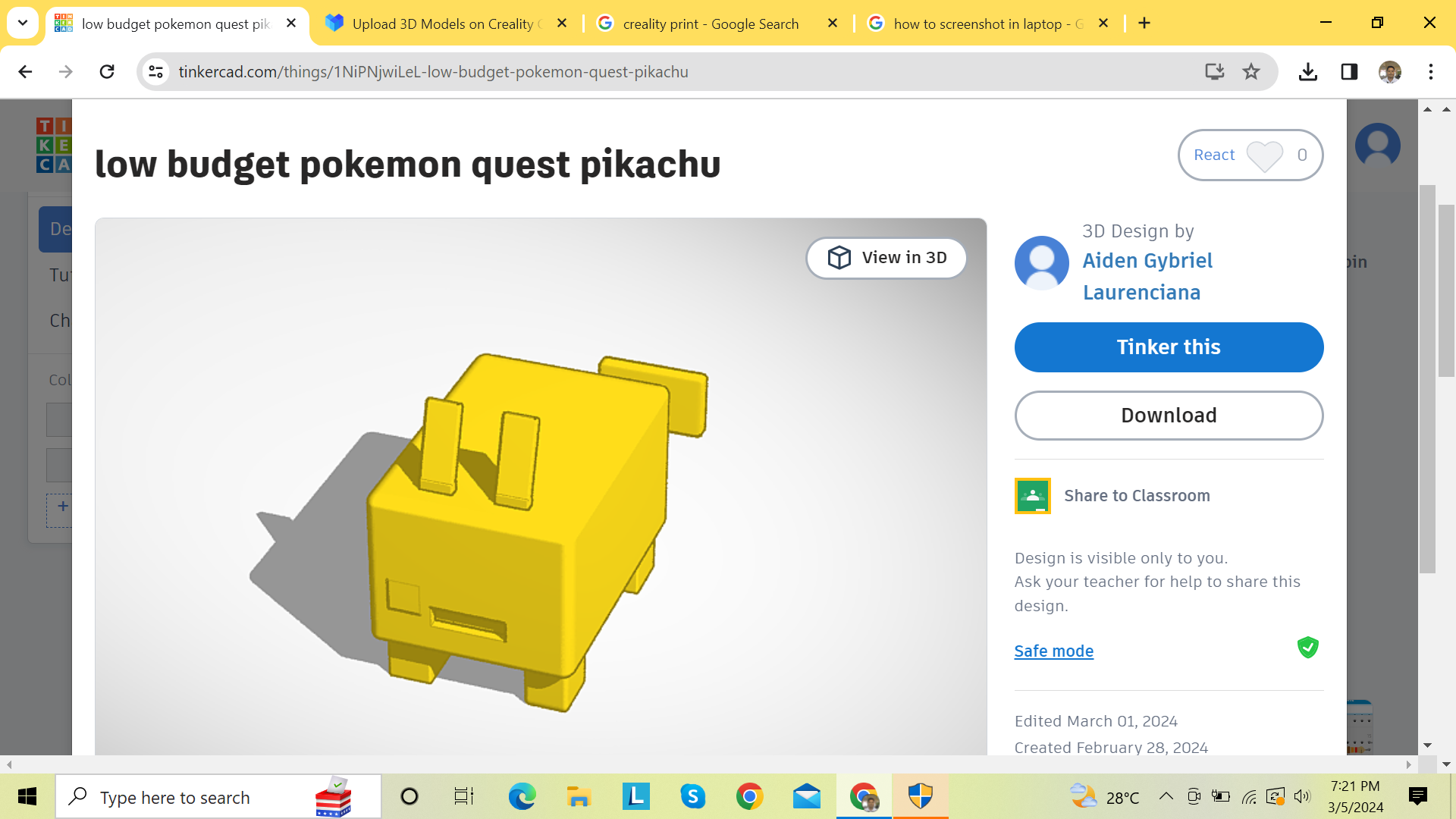 low budget pokemon quest pikachu vol2 | 3D models download | Creality Cloud