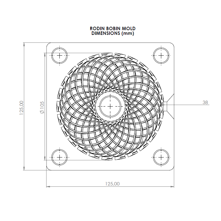 RODIN COIL MODEL SILICONE FORMING - 105 X 105 X 38 mm | 3D models ...