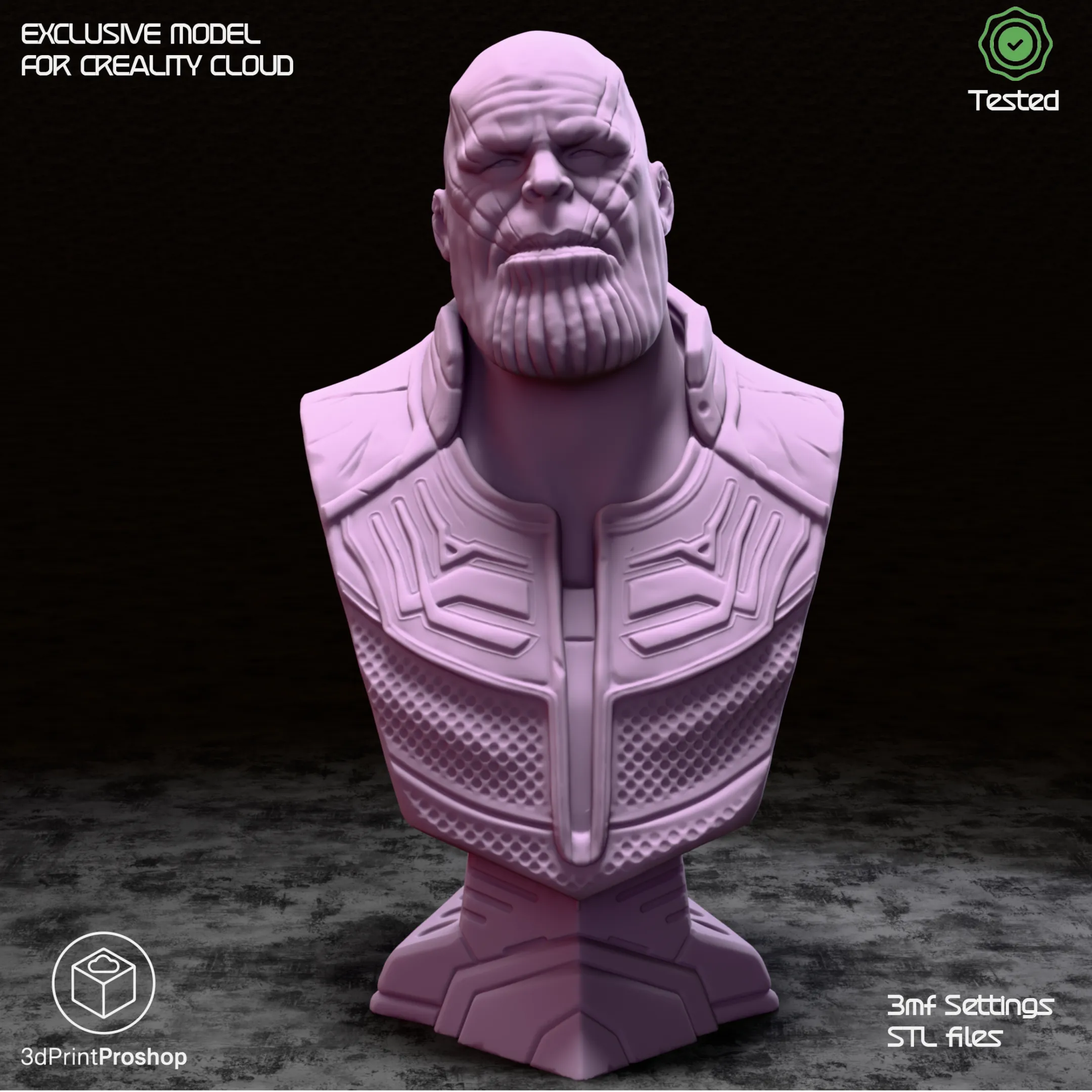 Archivos de impresora 3D | Archivo 3MF | 💪 Thanos Bust Marvel Fan Art ...